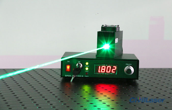 505nm 300mW Solid State Laser Green Laser Beam